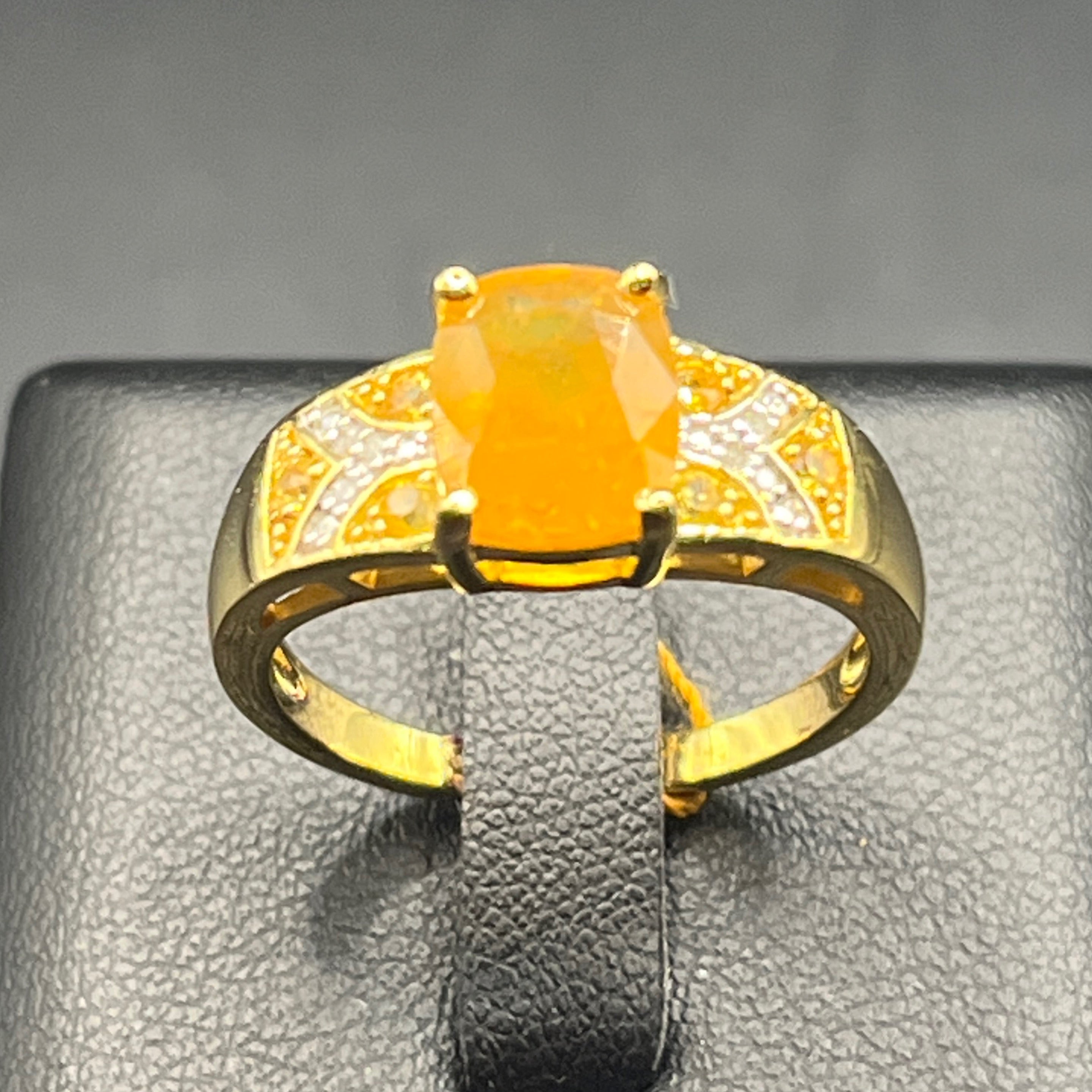 Natural Corundum Yellow Sapphire octagon cut with Diamonds | Siam ...