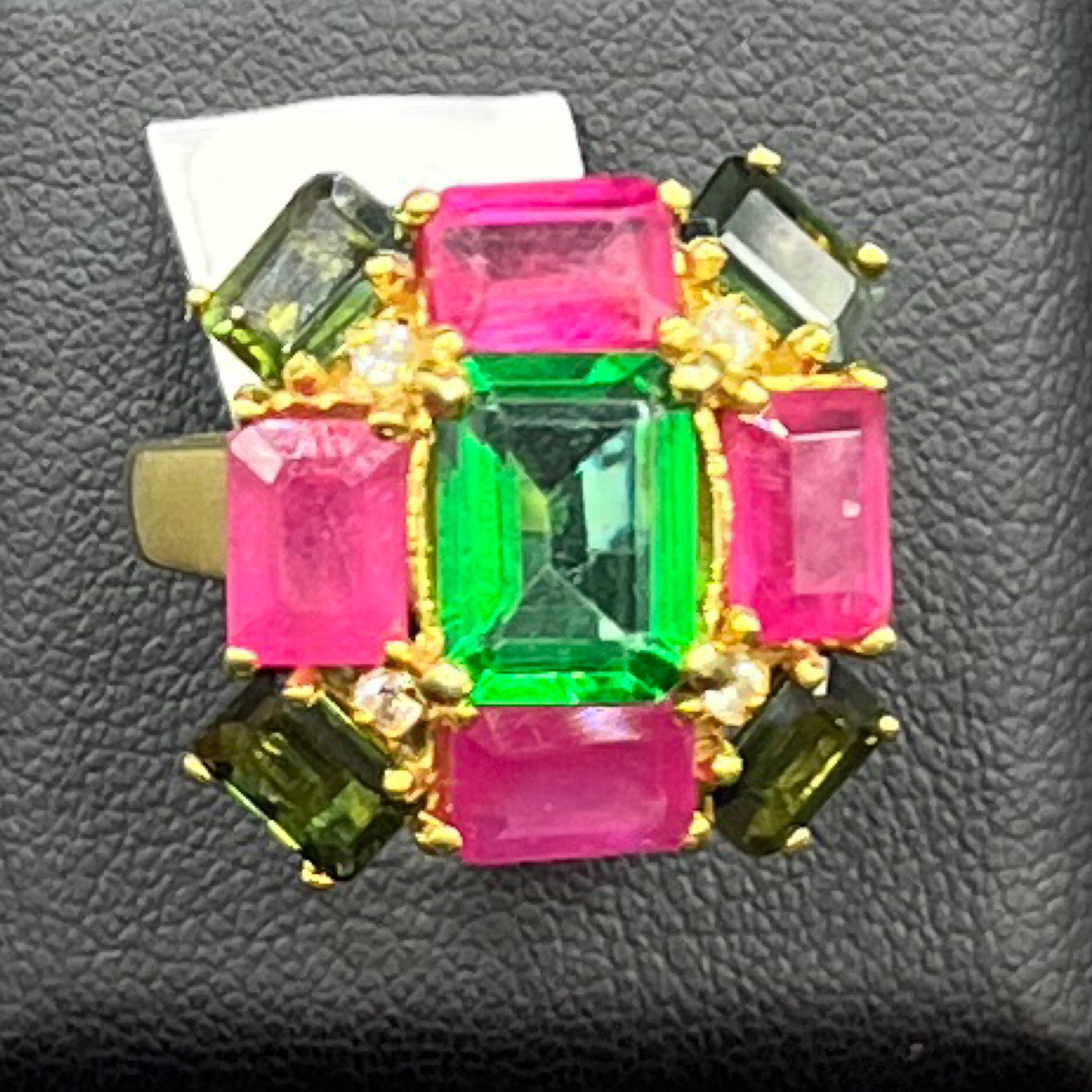 Natural Emerald with Ruby and Green Sapphire | Siam Exclusive USA