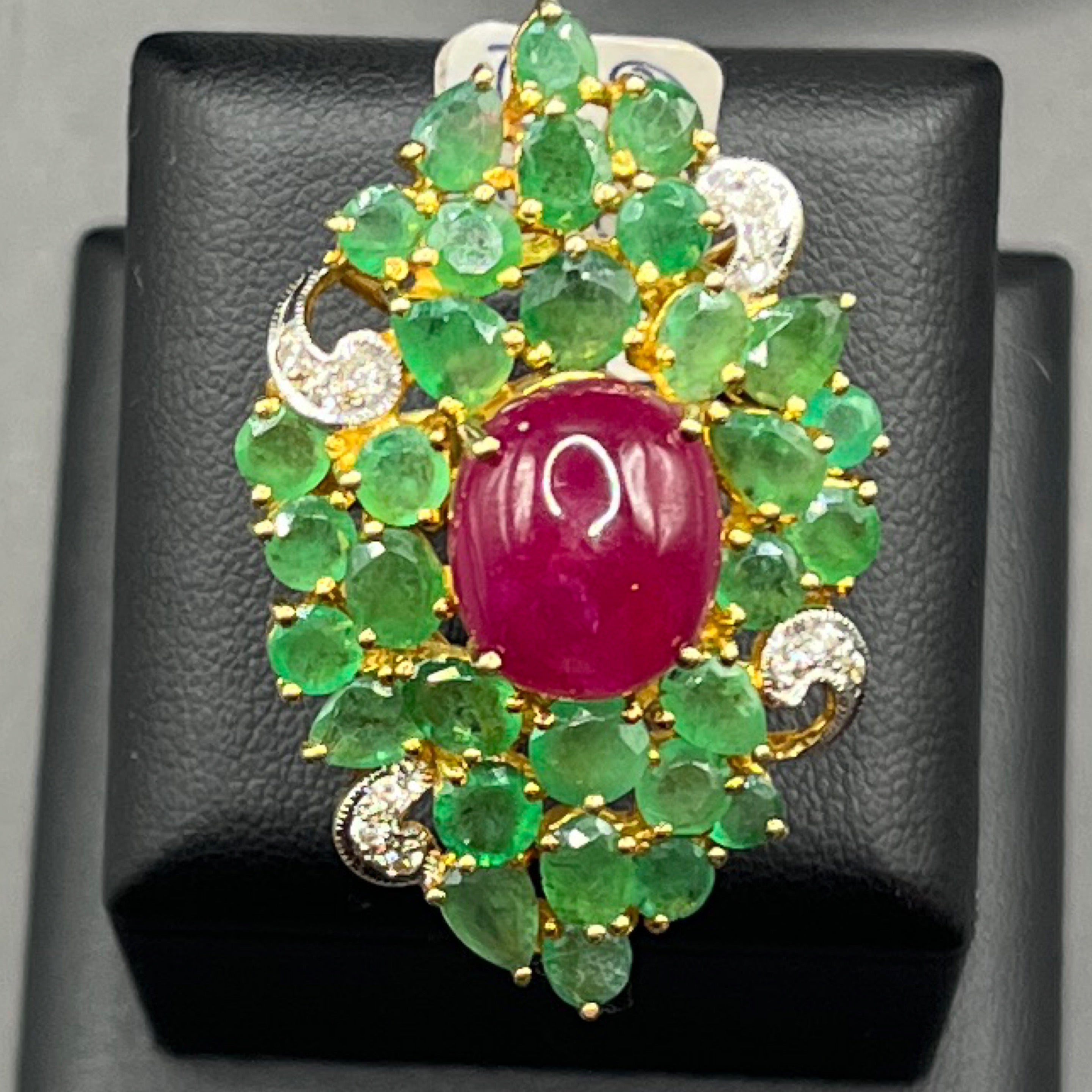 Mozambique Ruby with Natural Emerald Zambia | Siam Exclusive Gems ...